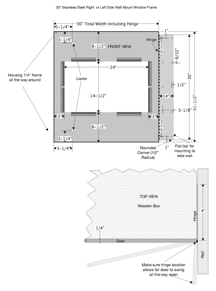 Sidewall Mount 30”x 31 1/2” Stainless Housing – Videotel Arcades